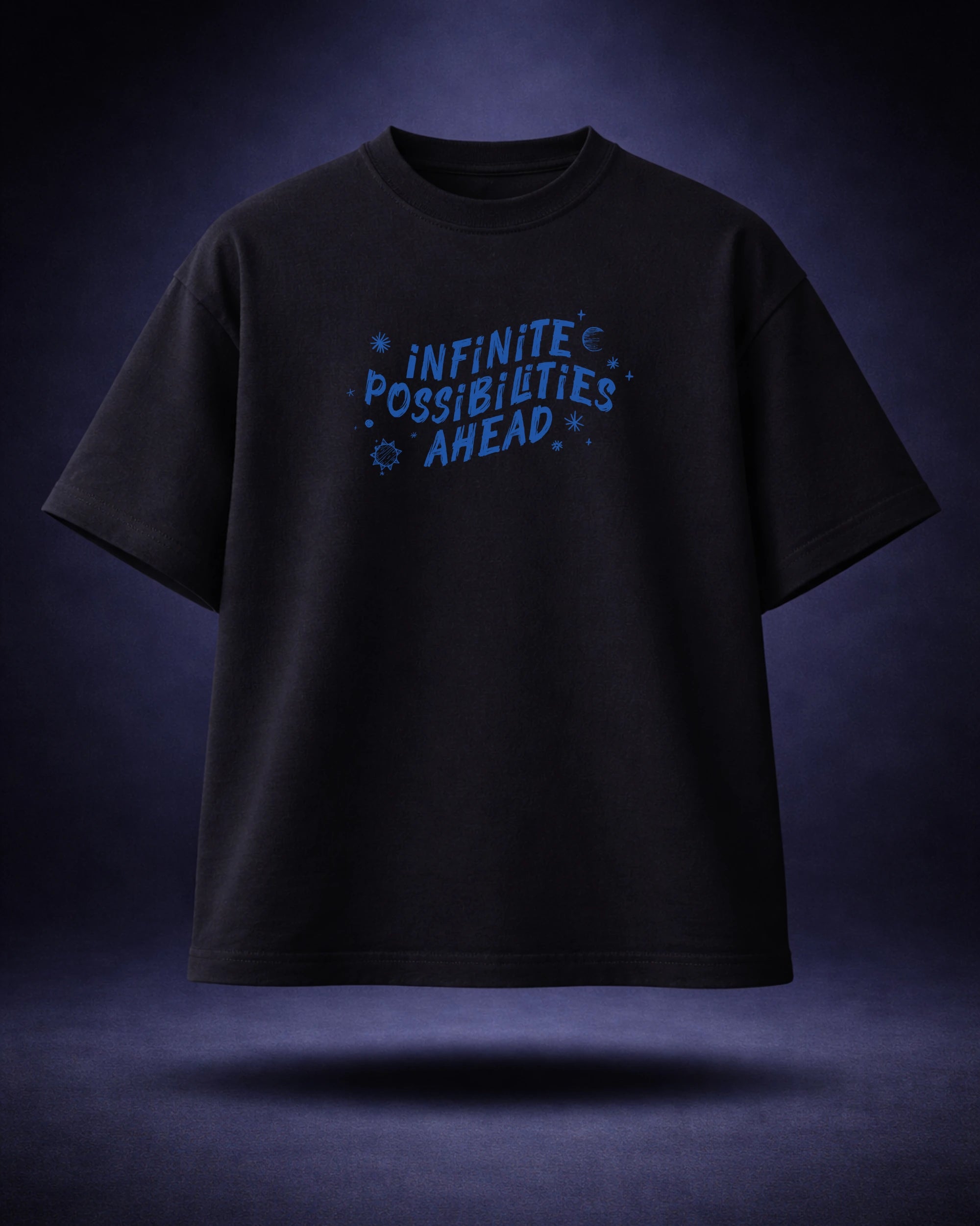 Infinite Possibilities Ahead — Black Oversized Tee | Bee & Beaver